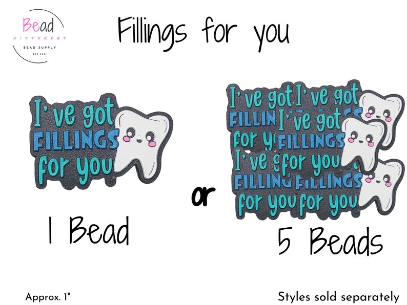 Dental Hygienist Beads, Silicone Focal Bead, Dental Bead, Dentist Bead ...