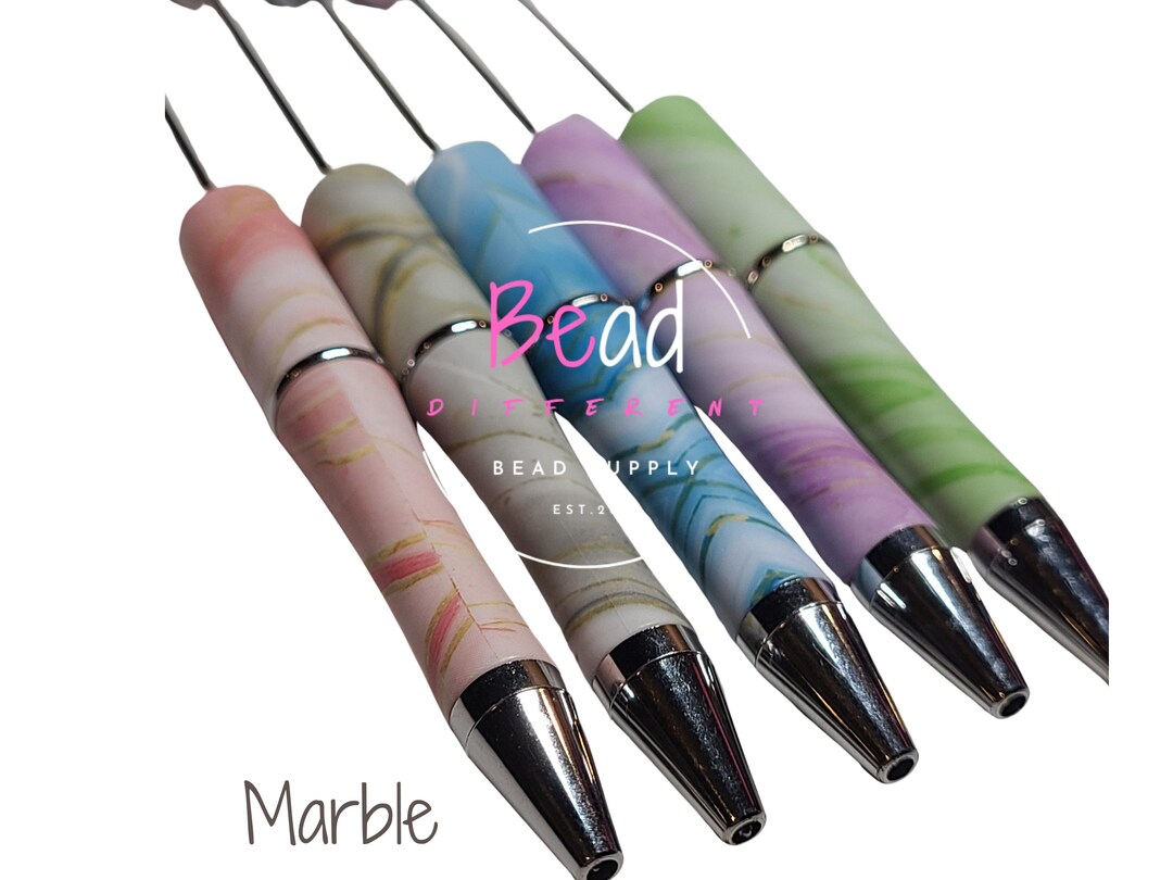 Marble Print Pen Bundle Pack, Printed Beaded Pen Blanks, Crafting Pens ...