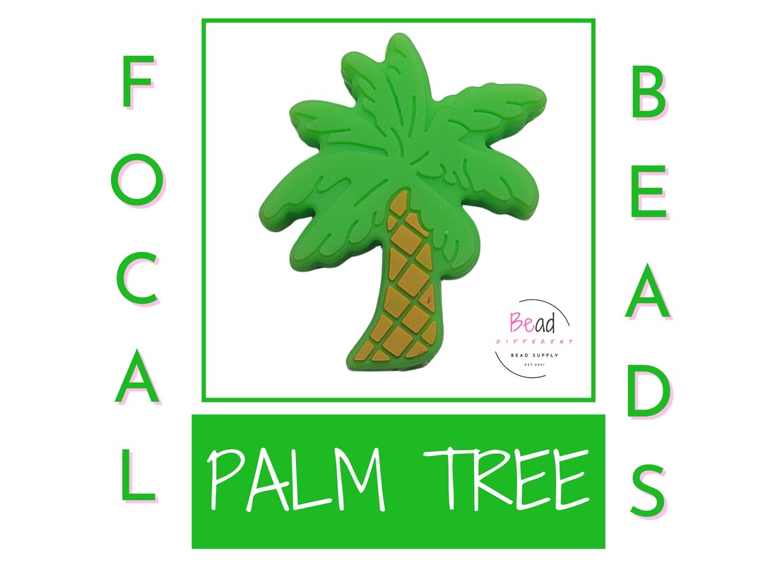 Palm Tree Focal Bead, Florida Beads, Plant Beads, Beads in Bulk, DIY ...
