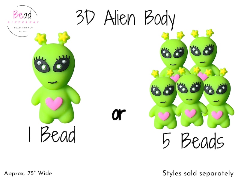 3D Focal Beads, Alien Beads, Extraterrestrial Beads, Silicone Focal ...