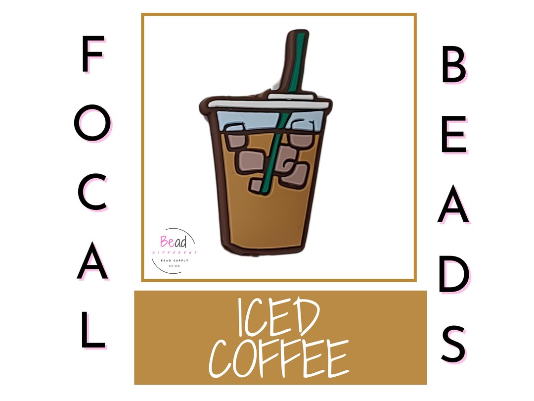 Iced Coffee Bead, Coffee Cup Bead, Silicone Focal Beads, DIY Craft ...
