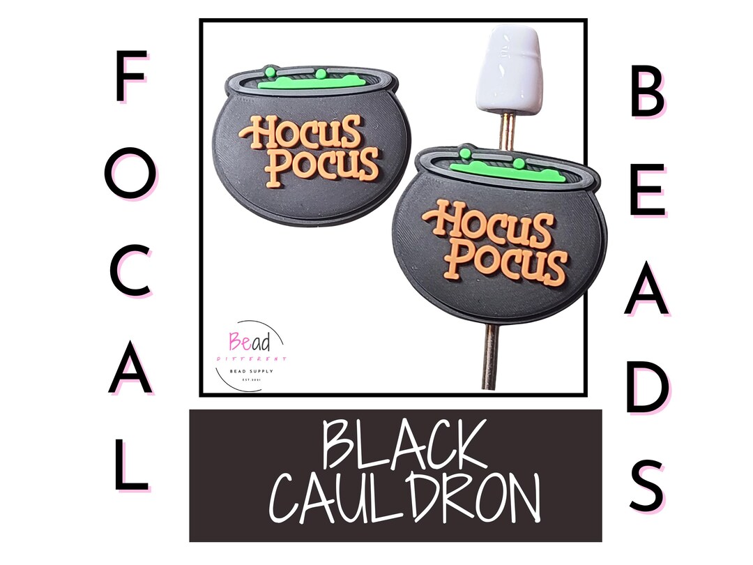 Black Cauldron Bead, Focal Beads, Halloween Beads, Hocus Pocus Beads ...