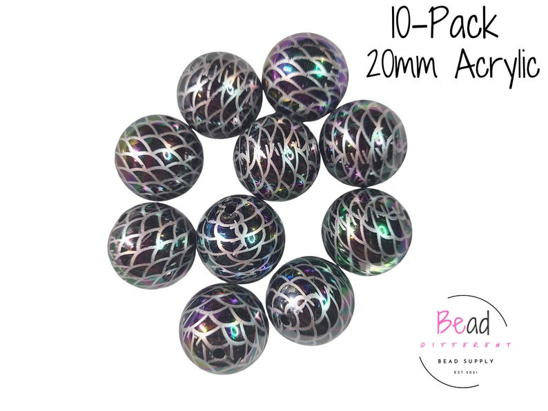 20mm Bubblegum Beads, Mermaid Beads, Chunky Beads, Acrylic Beads ...