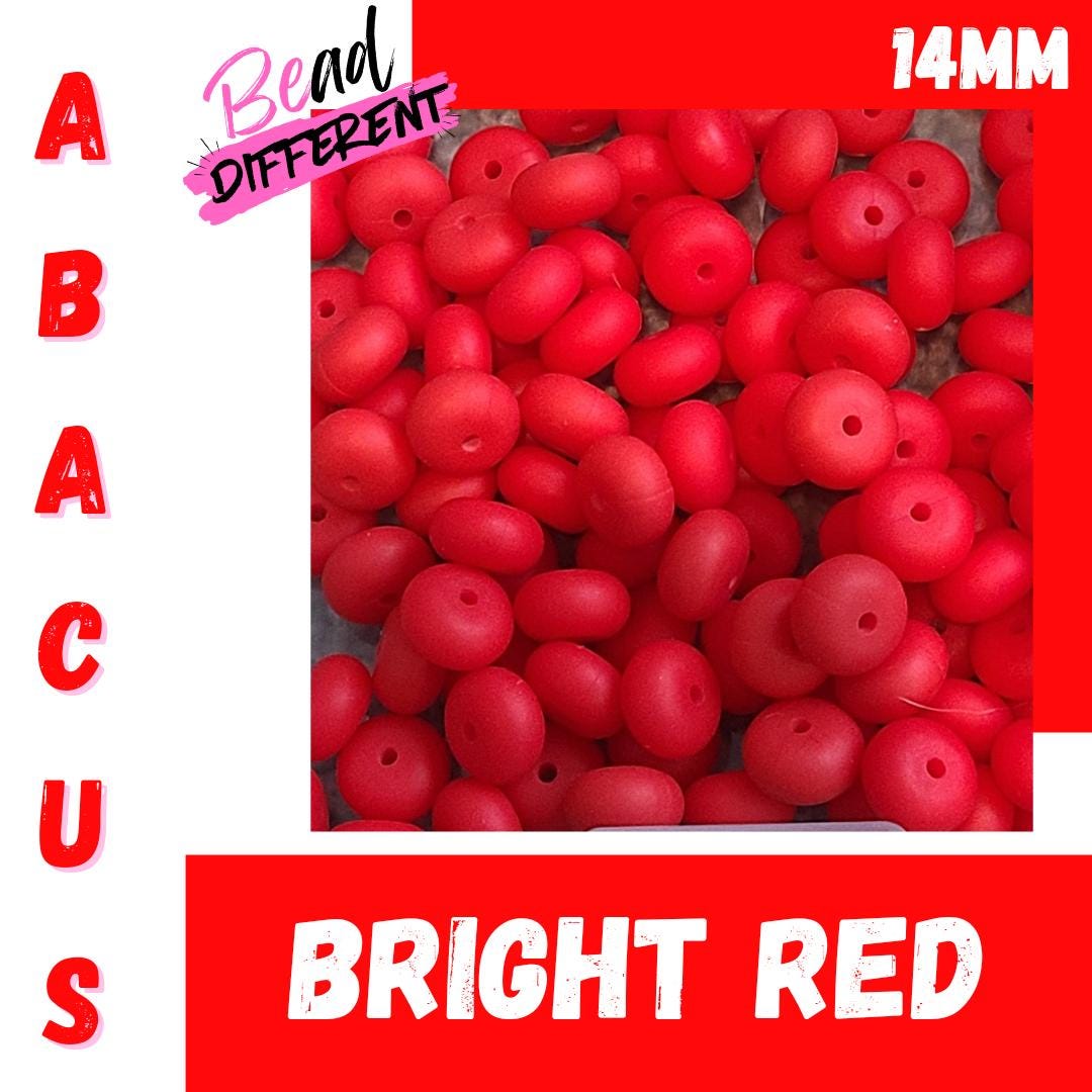 Silicone Spacer Bead, Abacus Bright Red Beads, Bulk DIY Beads for ...