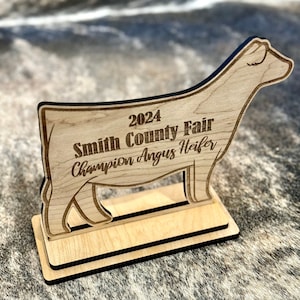 Custom Engraved Livestock Show Award: Birch Wood Stand-up Trophy - Etsy