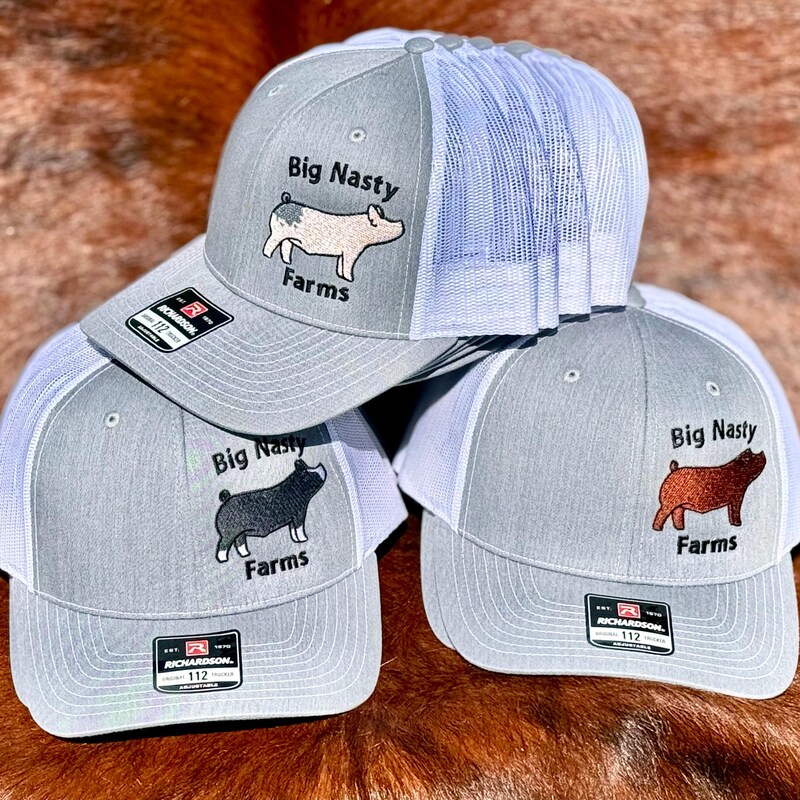 Embroidered Pig Trucker Hat - Etsy