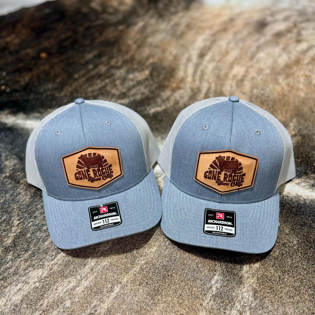 Custom Leather Patch Hat – Personalized Trucker Hat, Farm Logo Hat ...