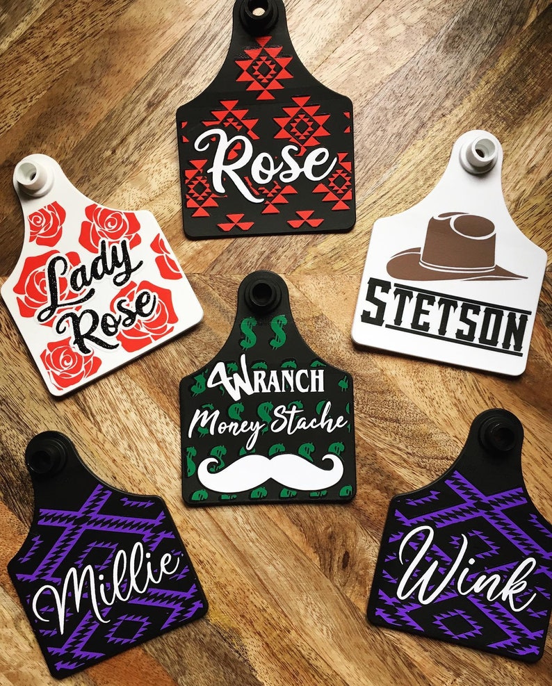 Custom Cattle Ear Tag non Glitter - Etsy