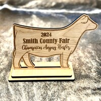 9" Angus Steer Trophy Personalized Free - Etsy