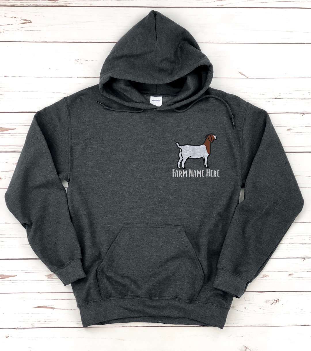 Custom Goat Embroidered Sweatshirt, Custom Farm Logo Hoodie - Etsy