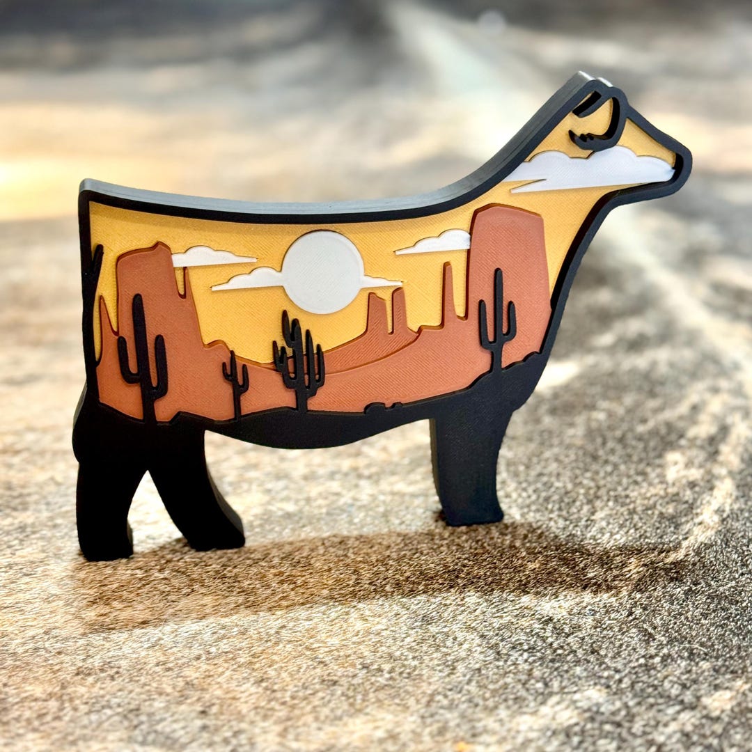 Sunset Show Heifer Decor - Standing Livestock Figure - Etsy
