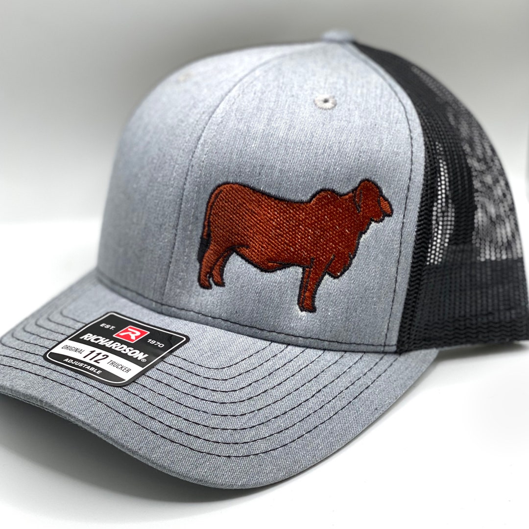 Red Brahman Cattle Hat: Embroidered Richardson 112 Trucker Cap - Etsy
