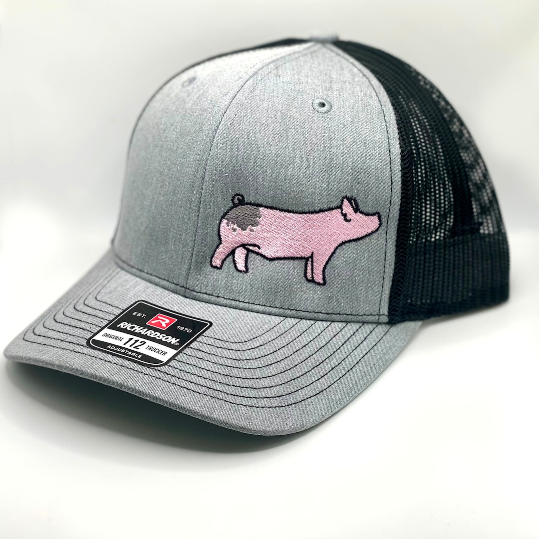 Blue Butt Pig Embroidered Trucker Hat – Richardson 112 Livestock Farm ...