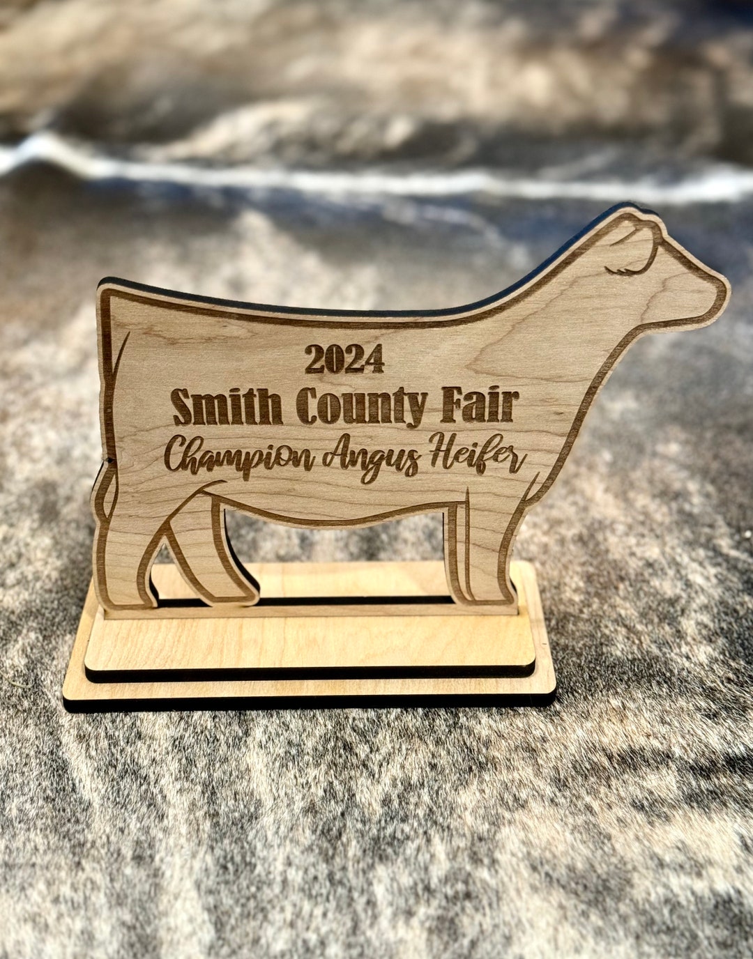 Custom Engraved Livestock Show Award: Birch Wood Stand-up Trophy - Etsy
