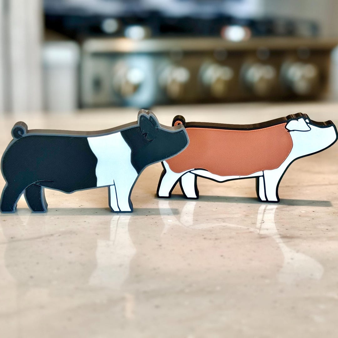 3D Printed Show Pig Stand up Shelf Figure - Etsy
