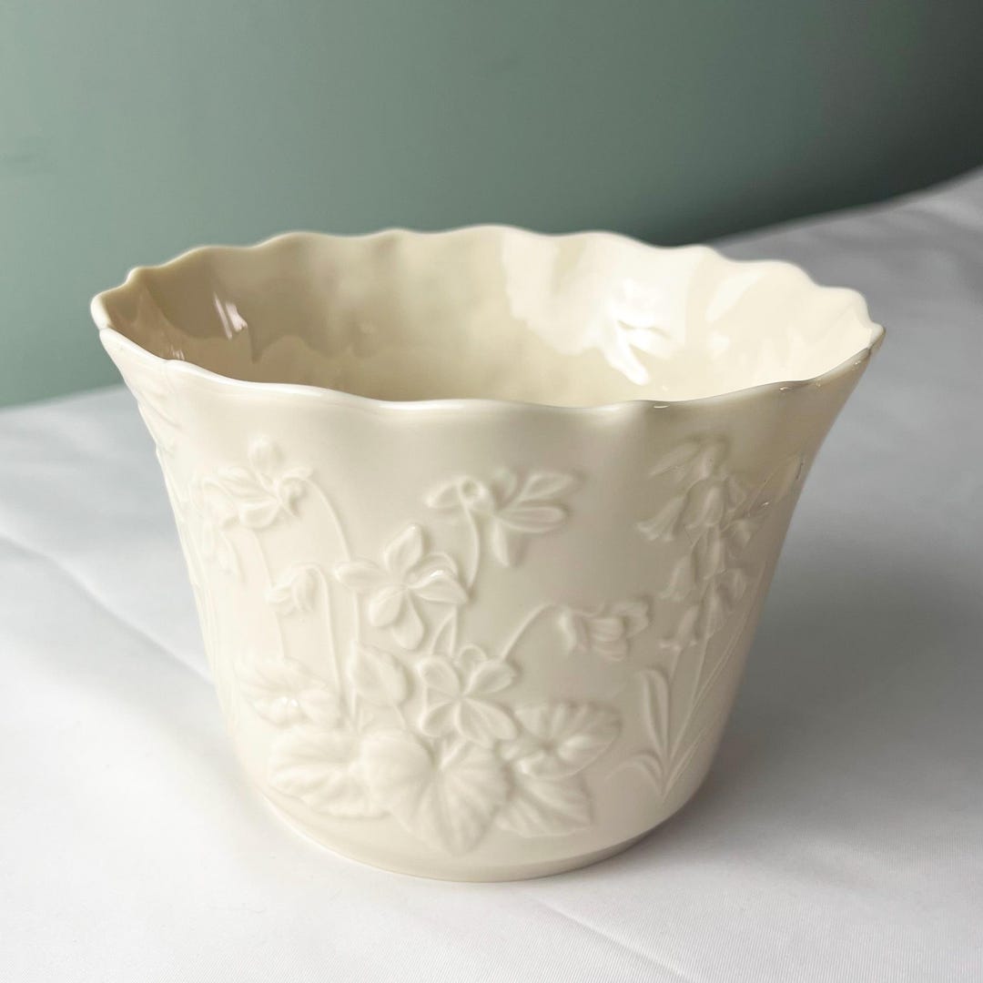 Lenox Porcelain Planter Flower Pot 4" Masterpiece Collection Violets ...