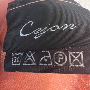 Vintage Peach Cejon Pashmina Shawl Scarf Fringed Viscose Linen Blend ...