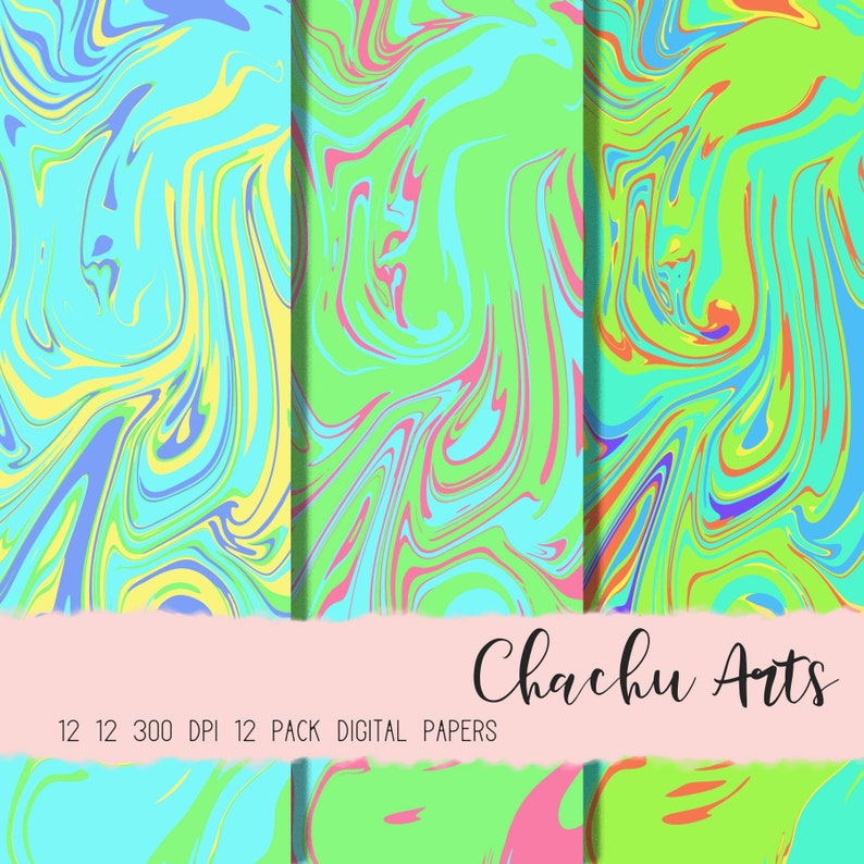 12 Pastel color swirl scrapbook digital paper for | Etsy