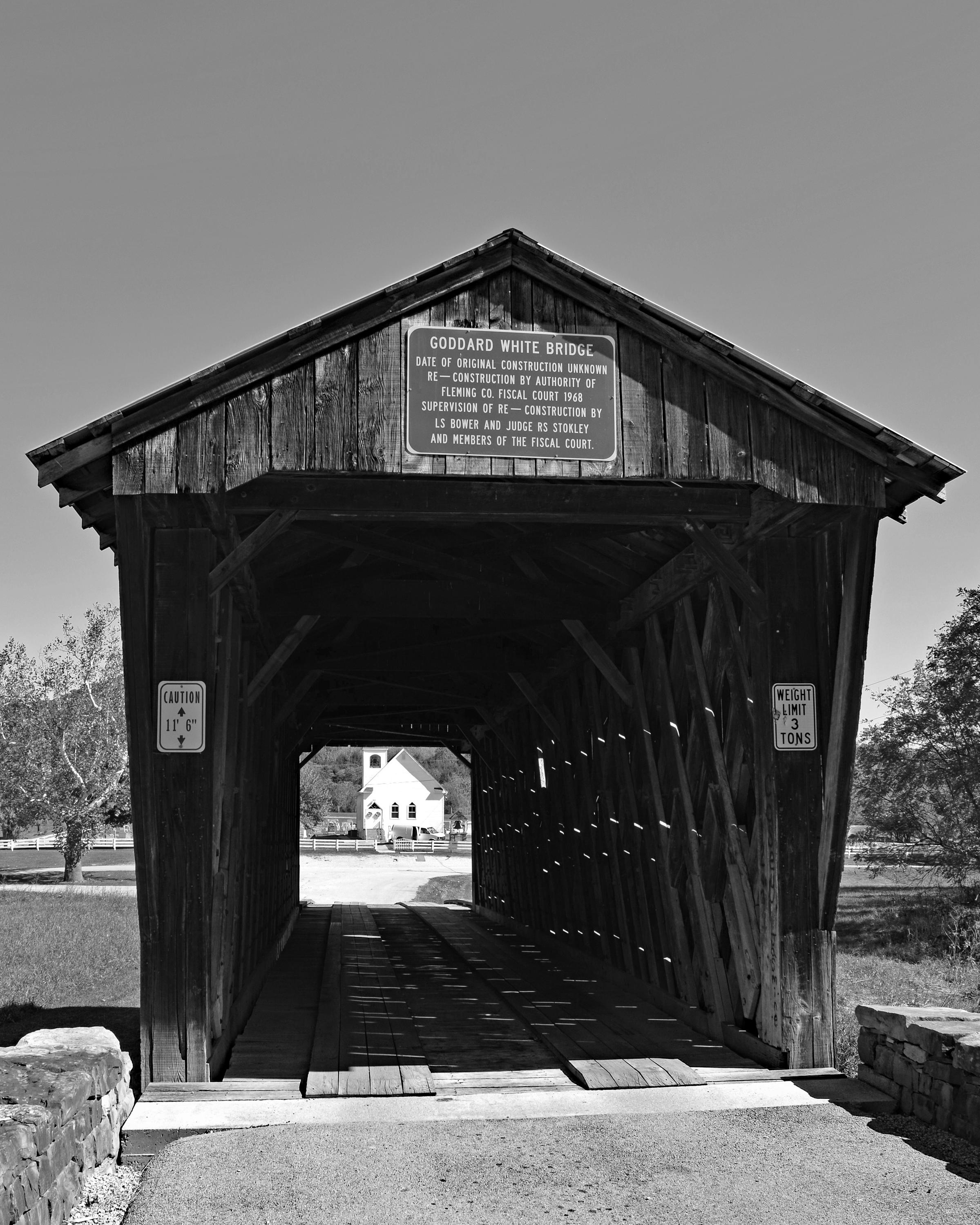 Covered Bridge Photo Print, Black and White Goddard Bridge Photography ...