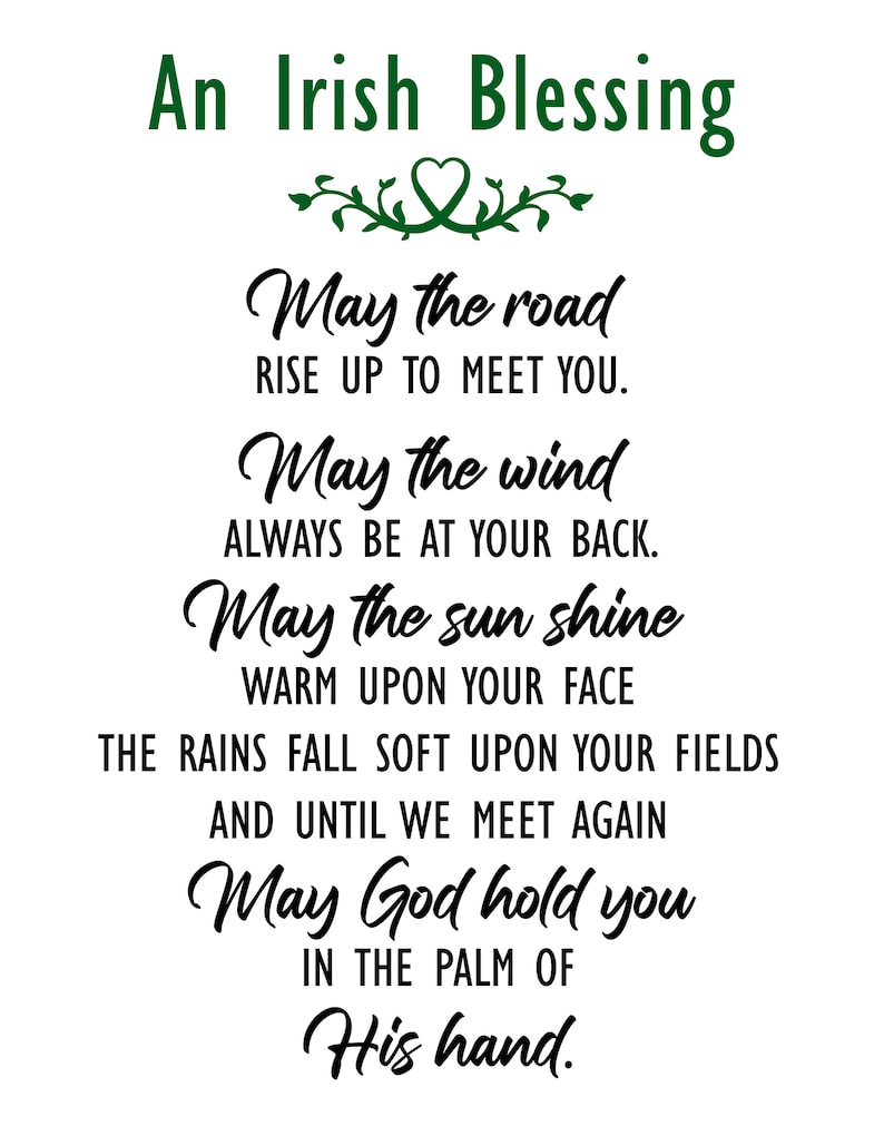Irish Blessing Printable Wall Art, May the Road Rise up to Meet You, St ...