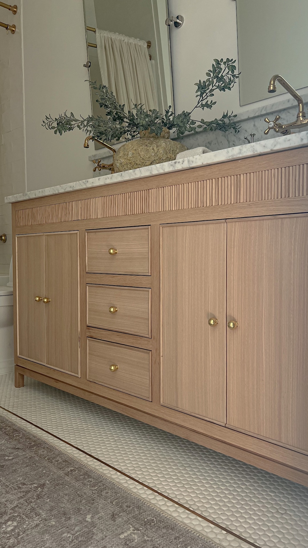 White Oak Bathroom Vanity - Etsy