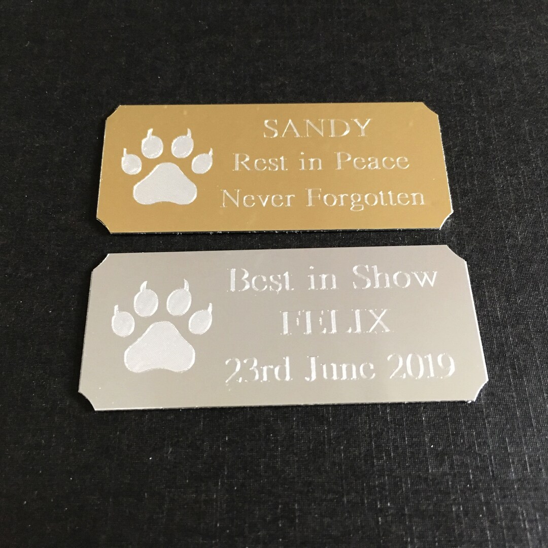 Cat Paw Print Engraved Plate, Perfect for Placing on Wooden Caskets or ...