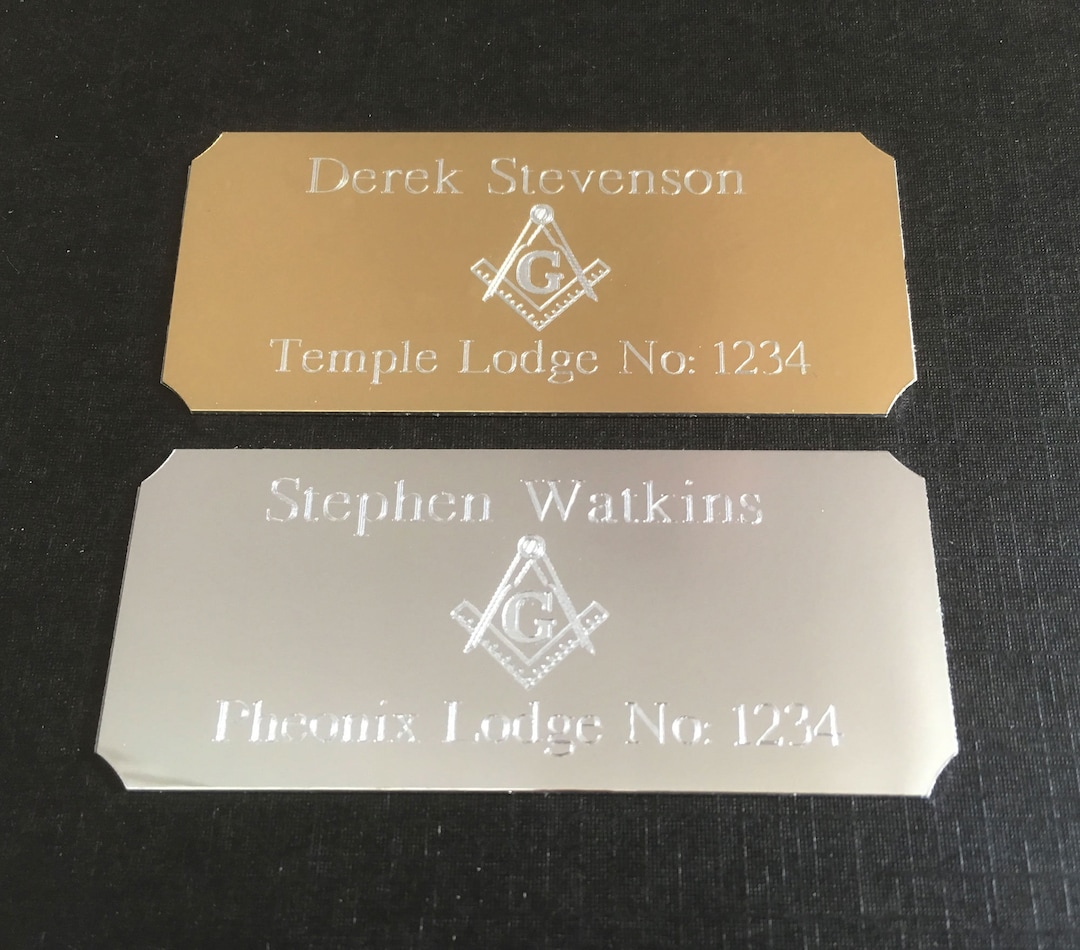 Freemasons Engraved Plate With Square and Compass With Engraved Name ...