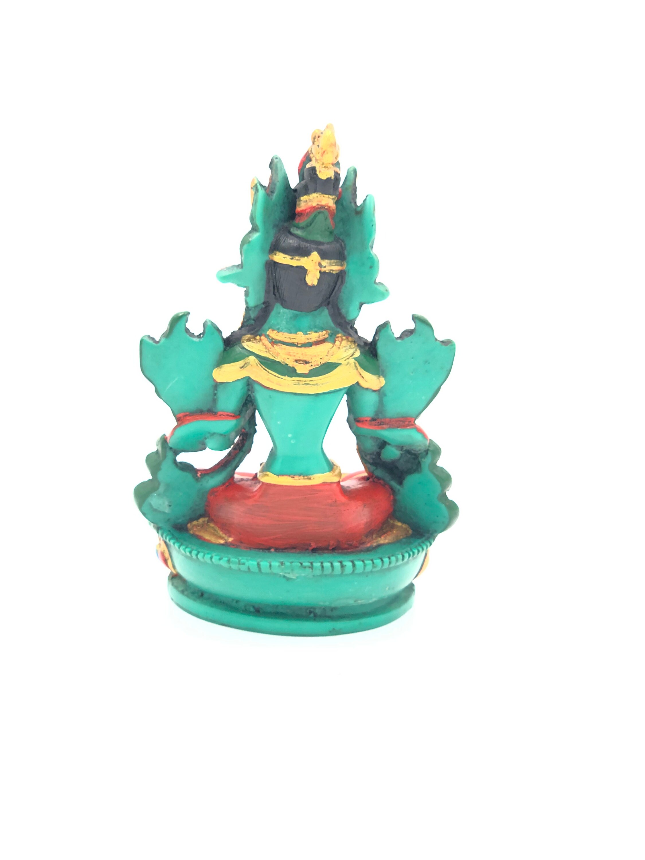 4.5 Handpainted Green Color Tara Statue - Etsy