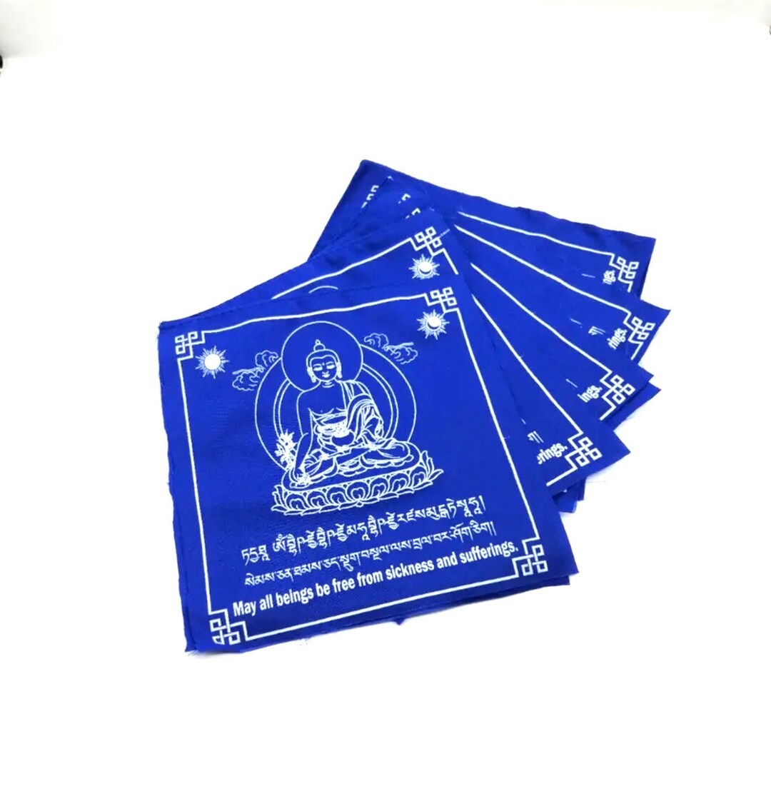 Medicine Buddha All Blue Prayer Flag - Etsy
