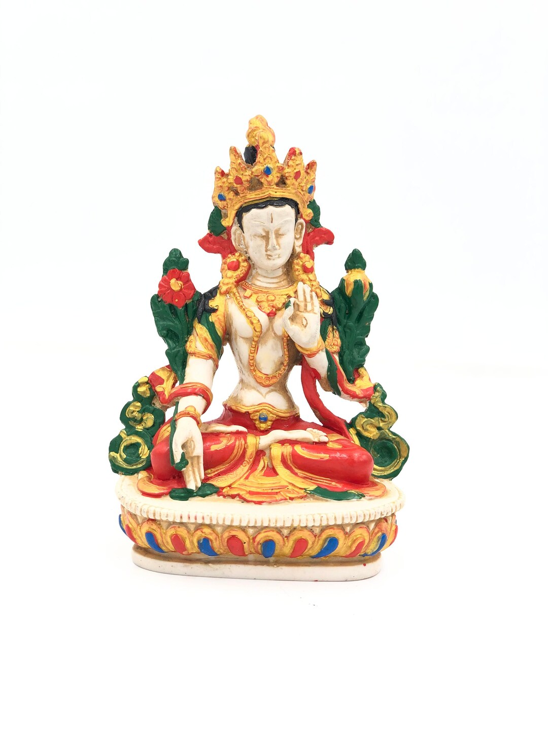 6.5 Handpainted White Color Tara Statue (resin) - Etsy