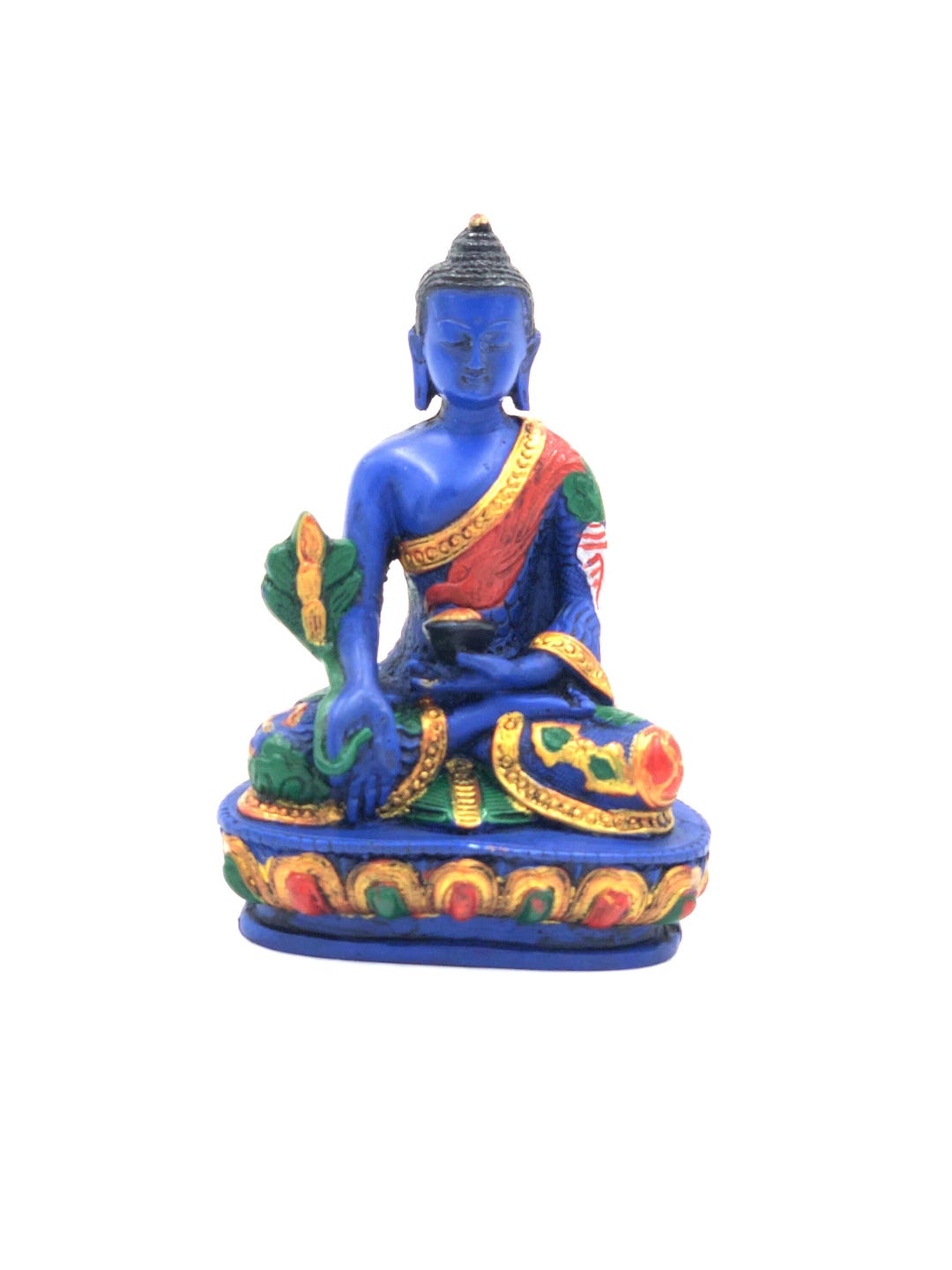 4.5"handpainted Blue Color Medicine Buddha Statue - Etsy