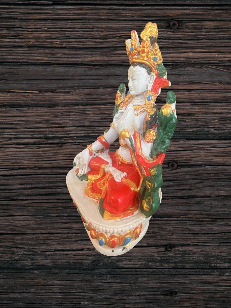 6.5 Handpainted White Color Tara Statue (resin) - Etsy