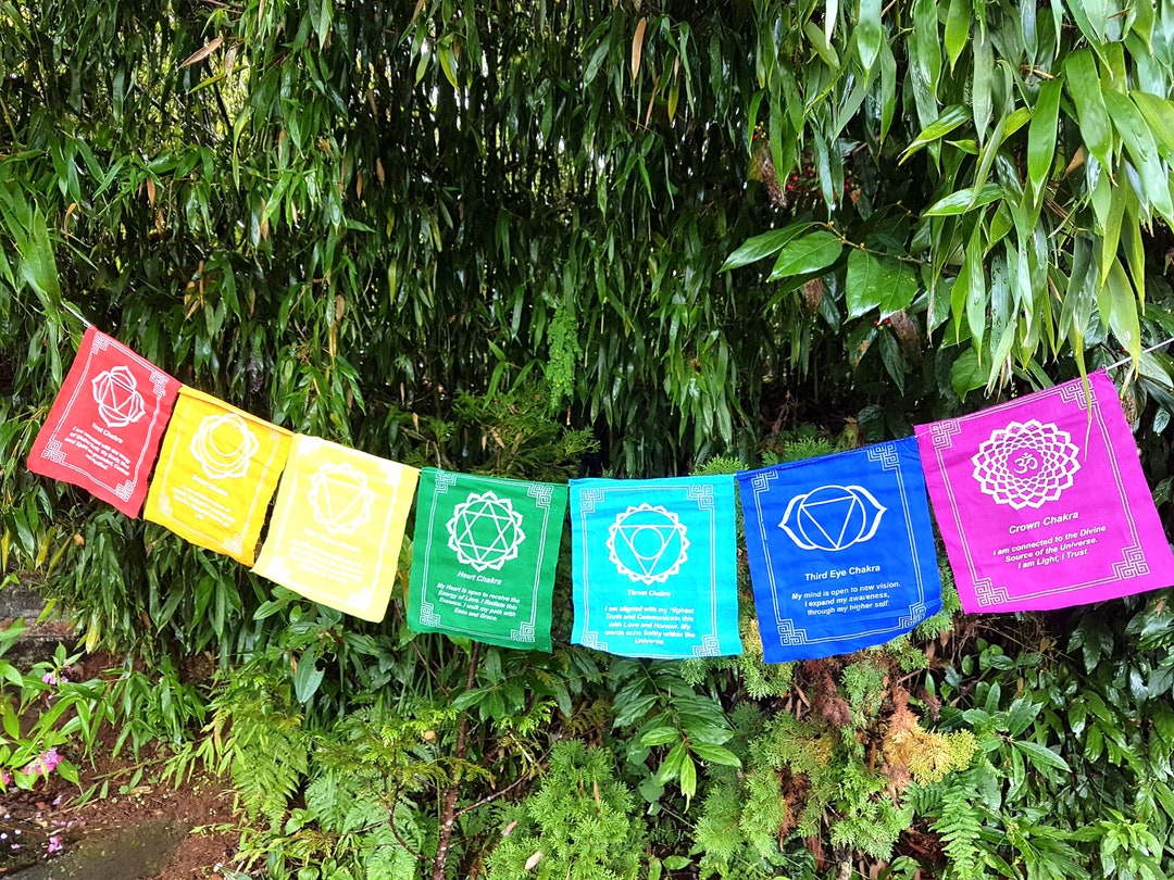 Seven Chakra Prayer Flags Roll - Etsy