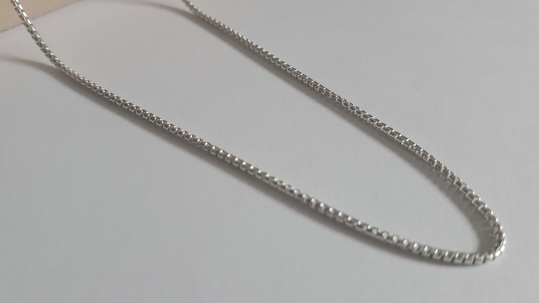 Silver Rounded Box Chain, 925 Sterling Silver Rounded Box Chain, Solid ...