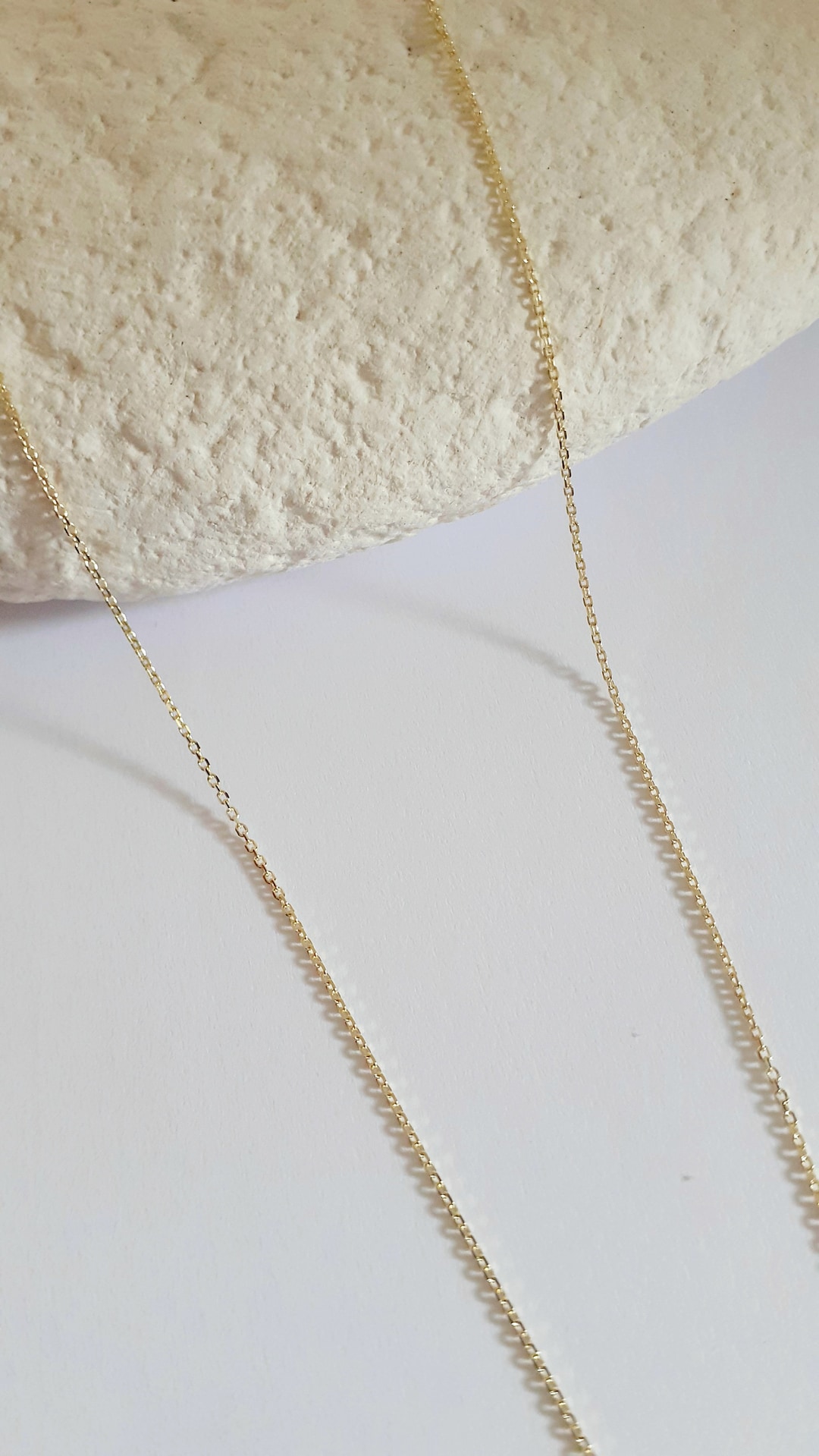 9K SOLID Gold ROLO Chain Real Gold Necklace Diamond Cut Rolo - Etsy