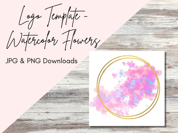 Bright Pink Flower Watercolor Clipart Circle Clipart - Etsy