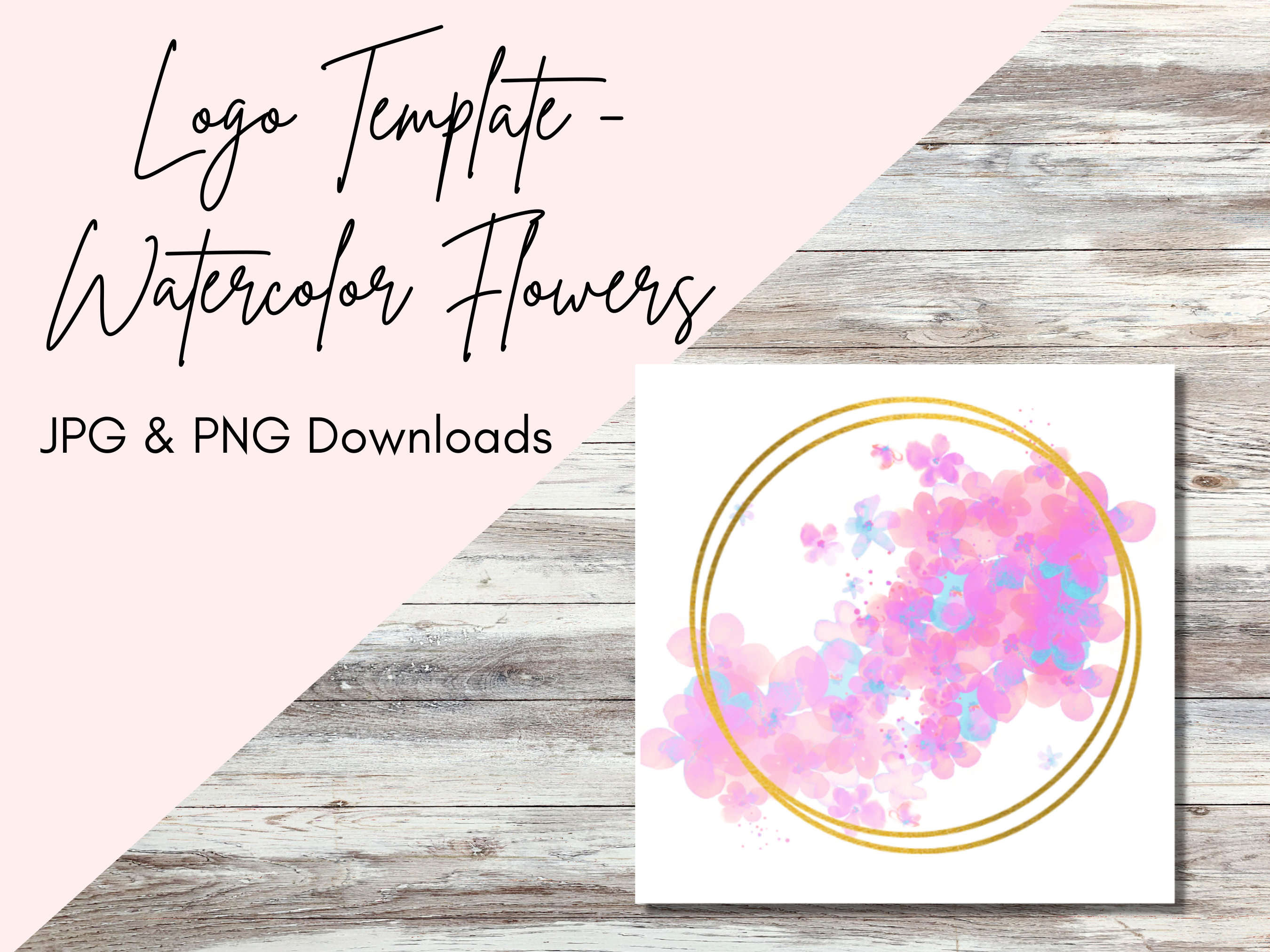 Bright Pink Flower Watercolor Clipart | Circle Clipart | Circle Border ...