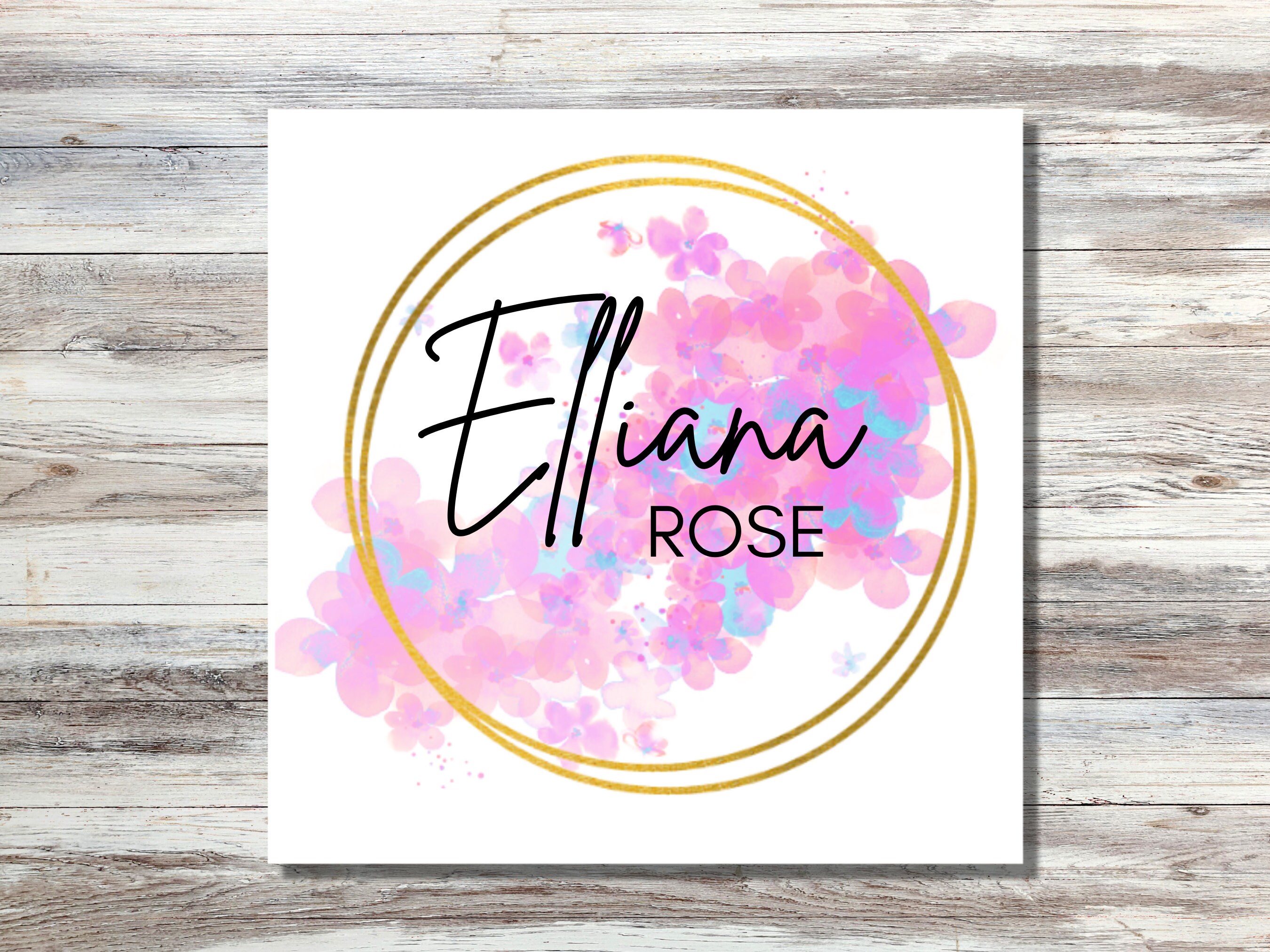 Bright Pink Flower Watercolor Clipart | Circle Clipart | Circle Border ...
