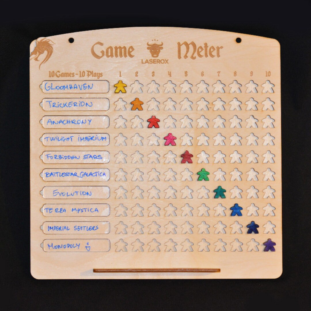 Game Meter 10 Games 10 Player Challenge Board - Etsy