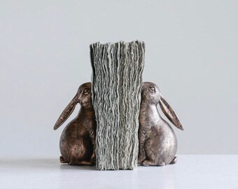 Bronze Rabbit Bookends - Etsy