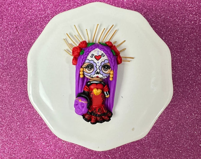 Catrina, Bow Clay Center, Clay Charm, Clay Bow Center, Polymer Clay ...