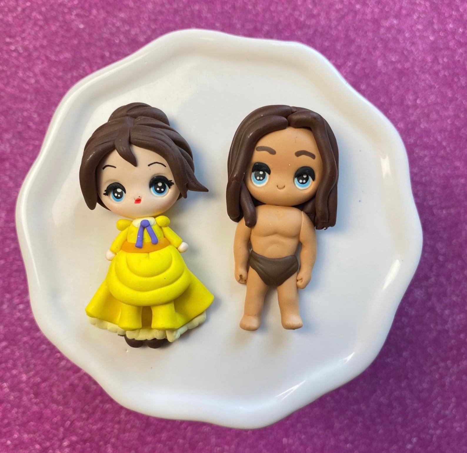 Tarzan, Jane, CHOOSE ONE, Bow Clay Center, Clay Charm, Clay Bow Center ...