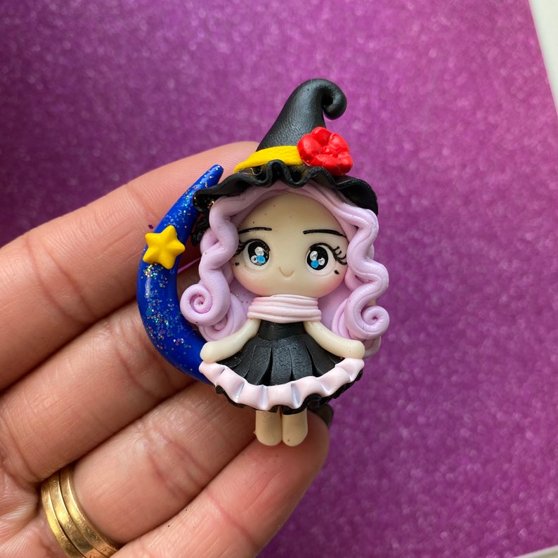 Moon Witch, Choose One, Button Eyed Girl, Bow Clay Center, Clay Bow ...