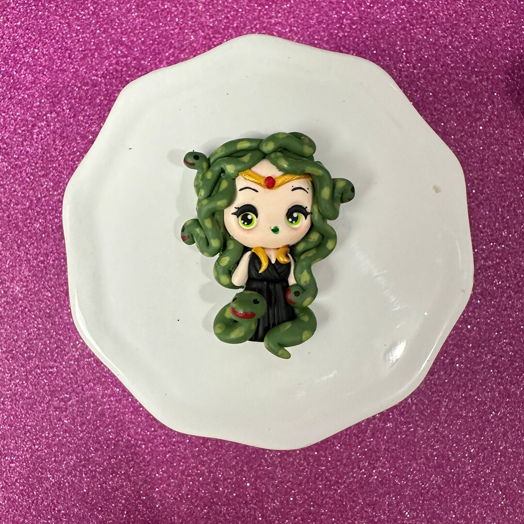 Medusa Greek Mythology Bow Clay Center Clay Charm Clay Bow - Etsy