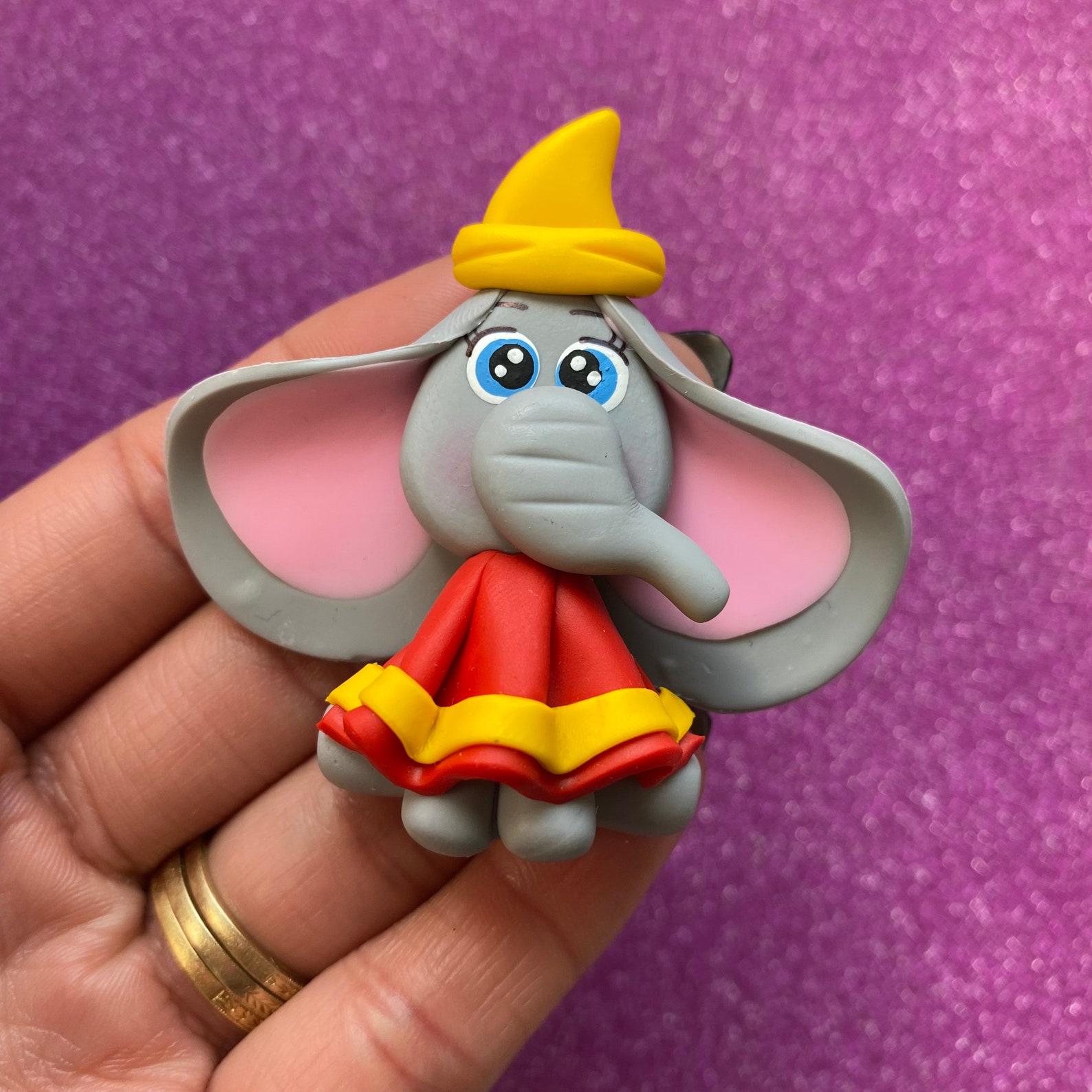 Flying Elephant Dumbo Bow Clay Center Clay Charm Clay Bow - Etsy