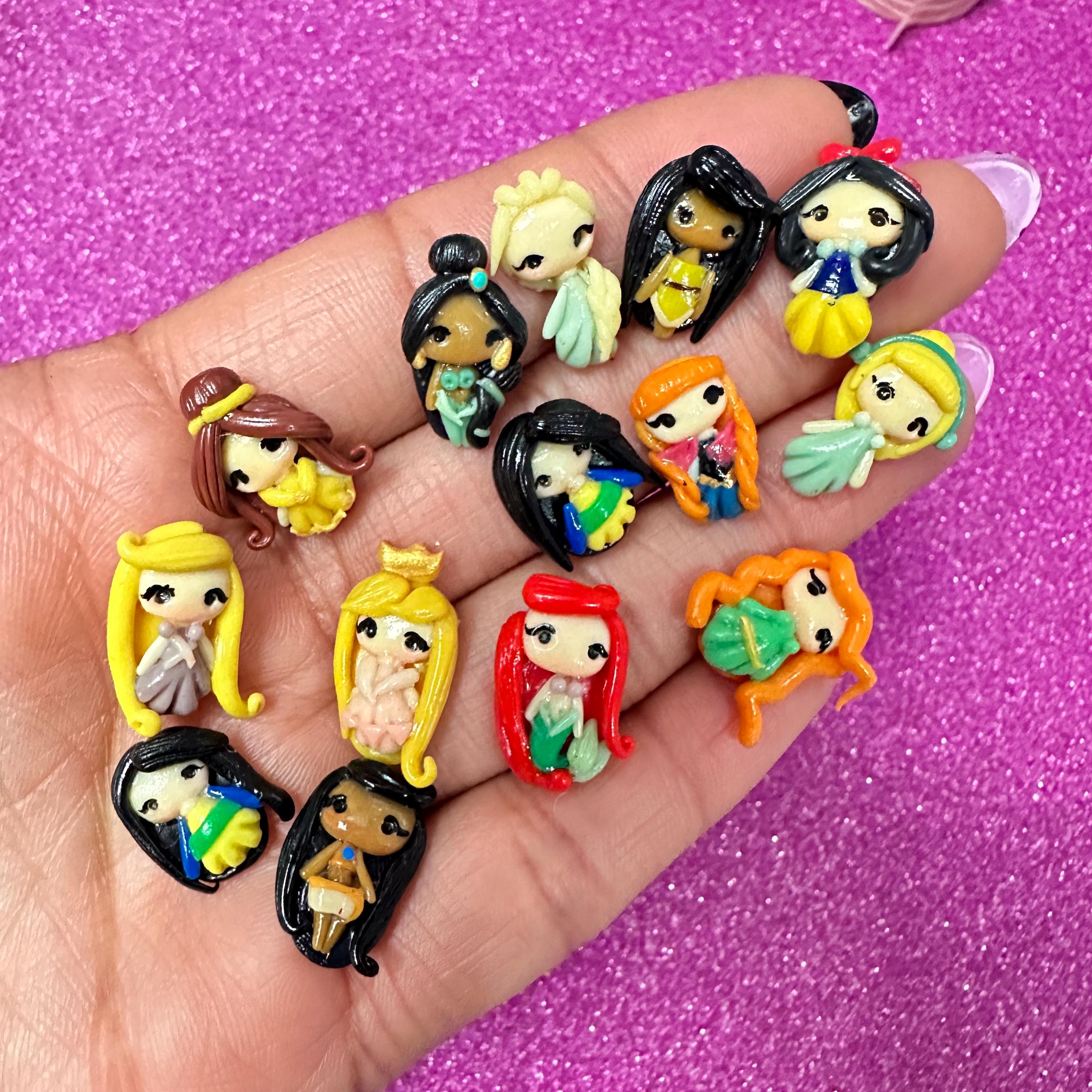 Tiny, CHOOSE ONE, Ariel, Belle, Moana, Aurora, Princess, Bow Clay ...