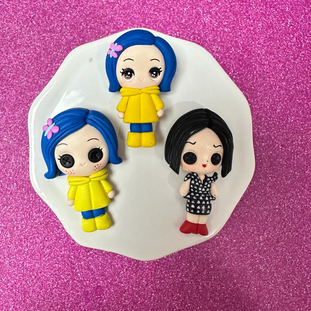 Coraline, Choose One, Button Eyed Girl, Bow Clay Center, Clay Bow ...