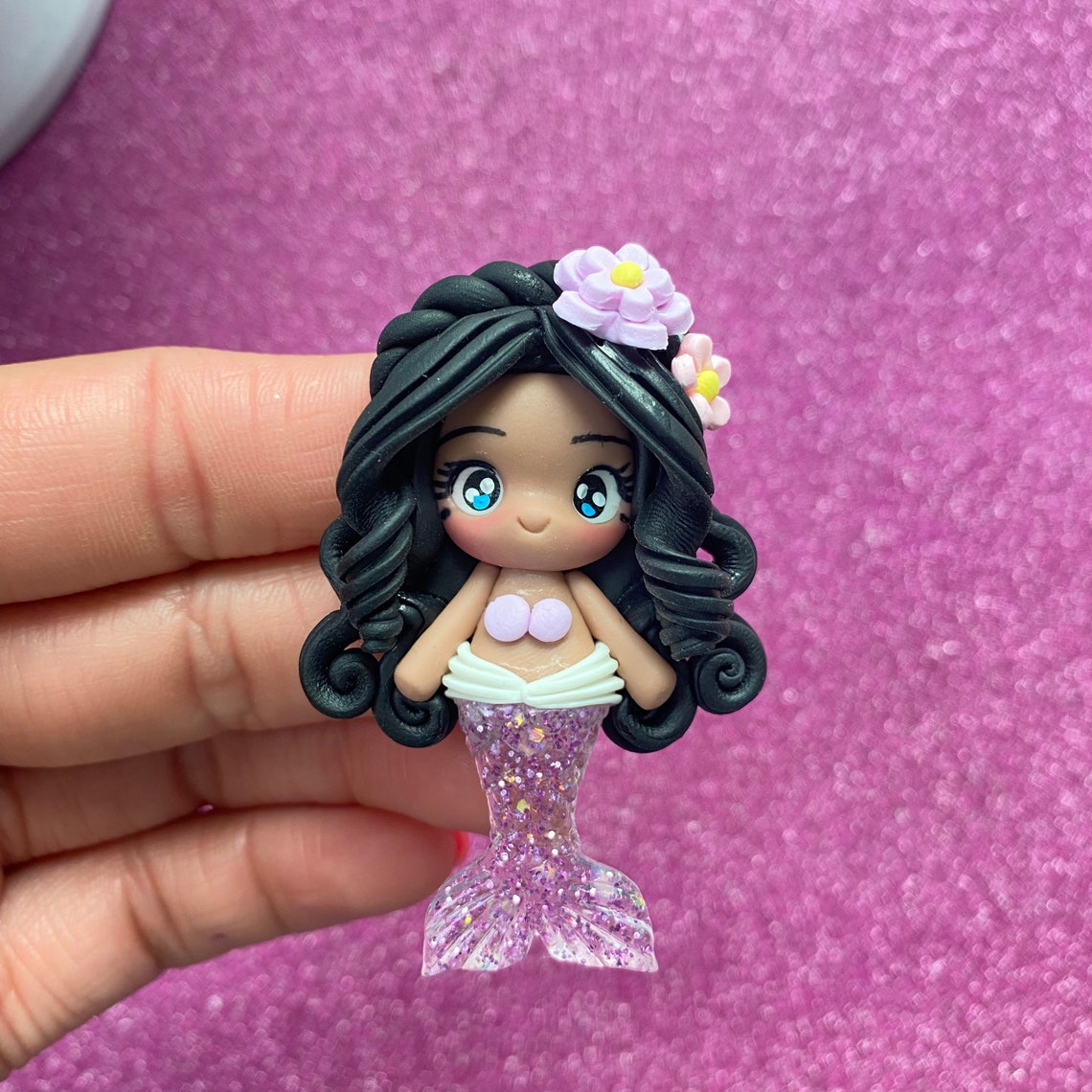Resin Tail Mermaid CHOOSE ONE Bow Clay Center Clay Charm - Etsy