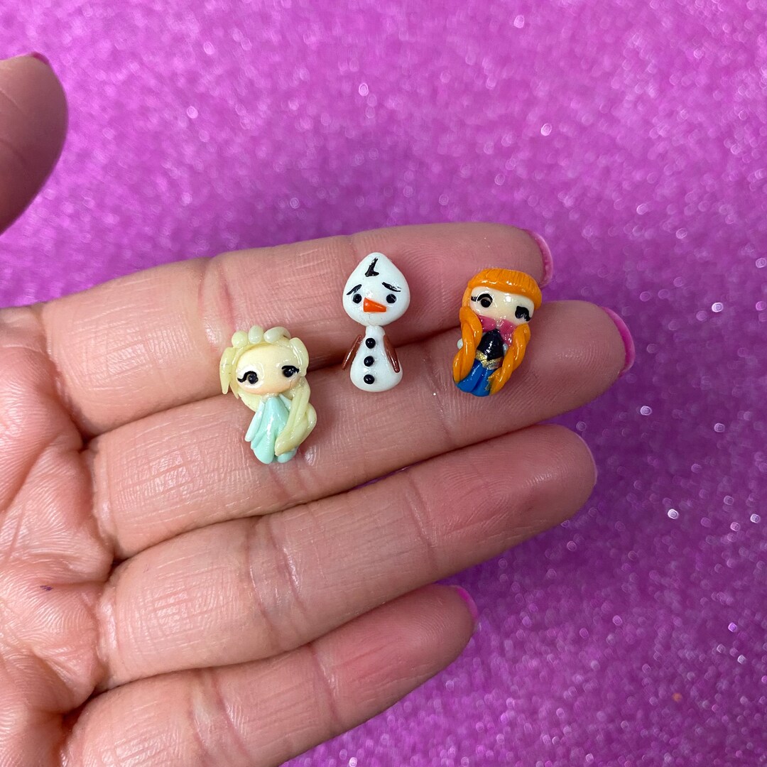 Tiny, CHOOSE ONE, Frozen, Elsa, Anna, Olaf, Princess, Bow Clay Center ...