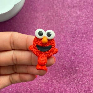 Sesame, Puppet, CHOOSE ONE, Clay Charm, Clay Bow Center, Polymer Clay ...